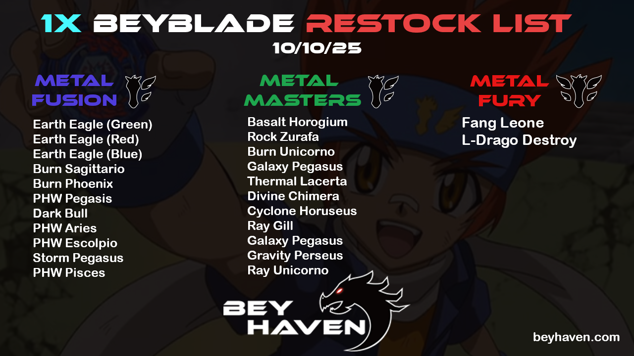 October 10th 1x Restock List! – Beyhaven