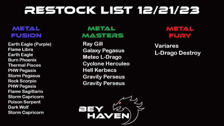 December 21 Restock List! – Beyhaven
