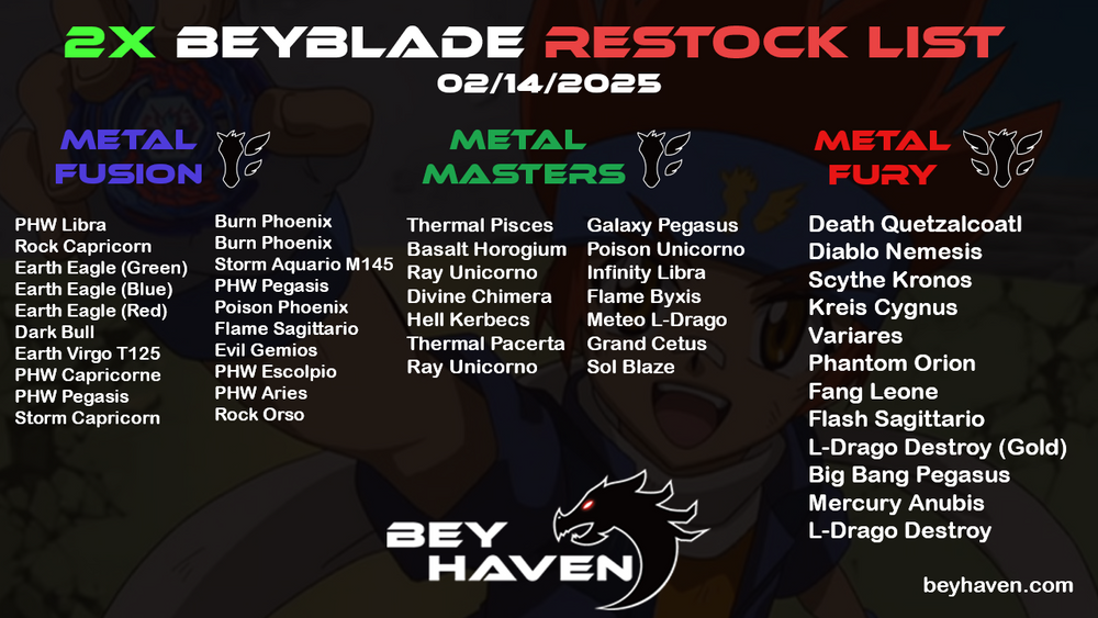 Shop for authentic Metal Fight Beyblades. – Beyhaven