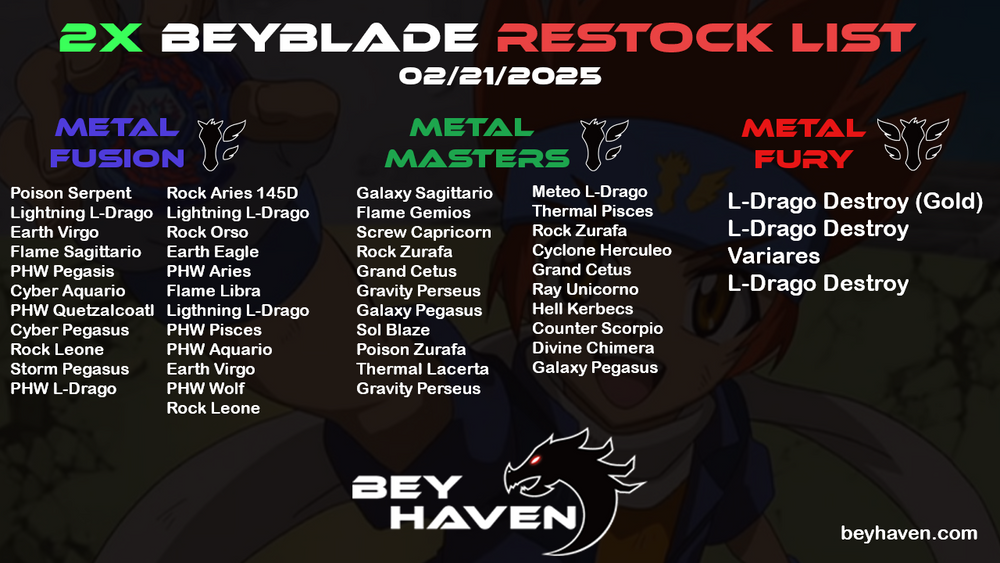 Shop for authentic Metal Fight Beyblades. – Beyhaven