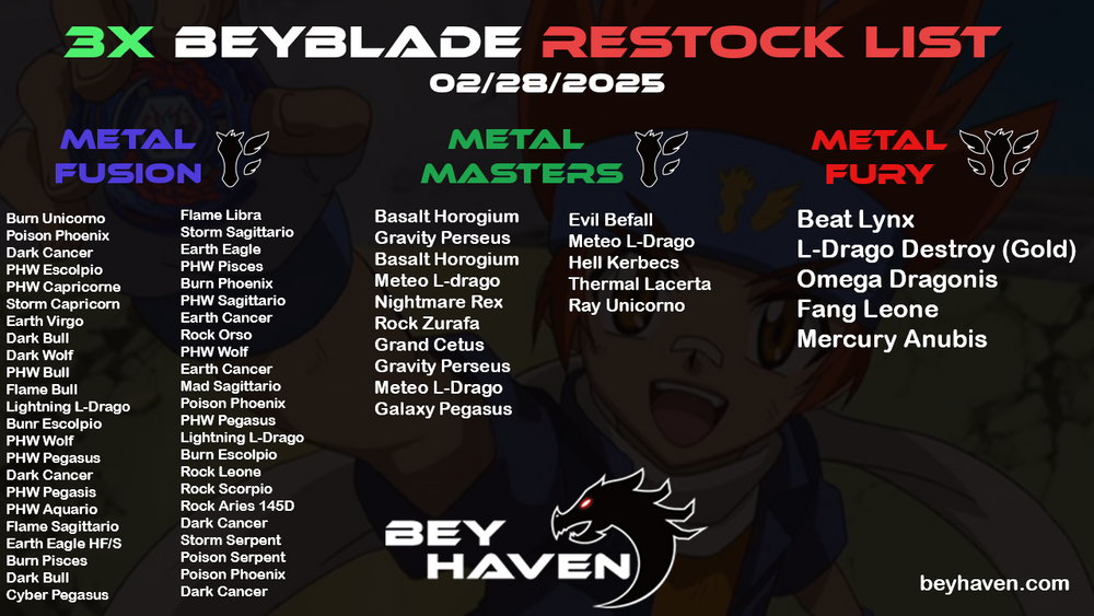 Shop for authentic Metal Fight Beyblades. – Beyhaven