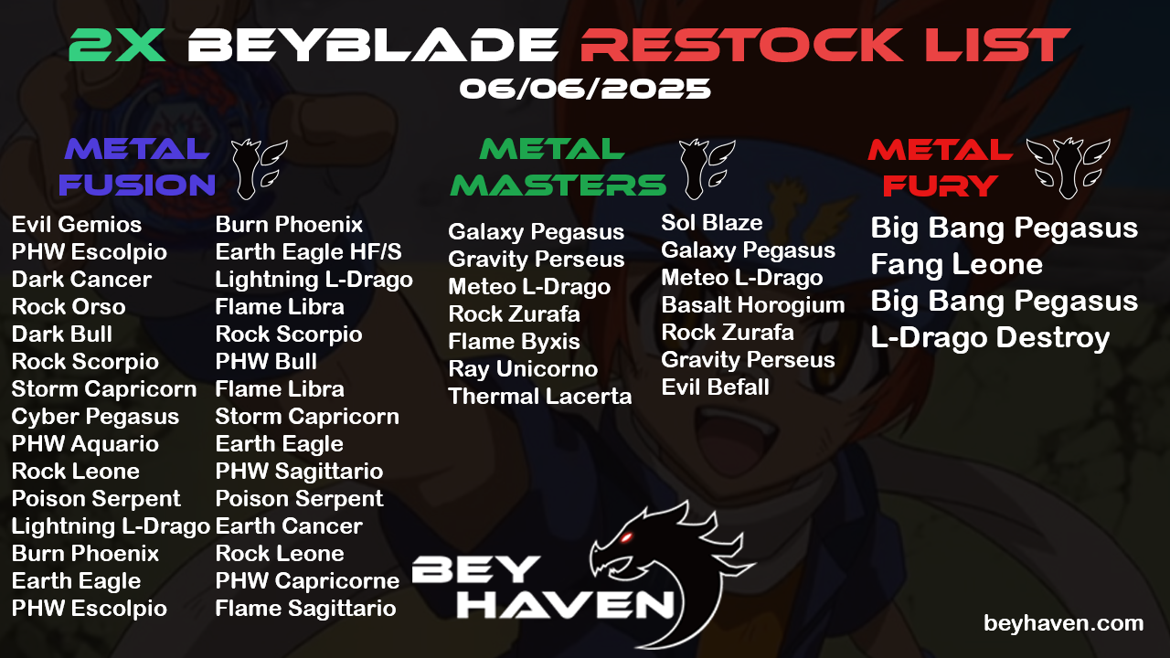 June 6th 2x Restock List – Beyhaven