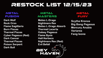 December 15th Restock List! – Beyhaven